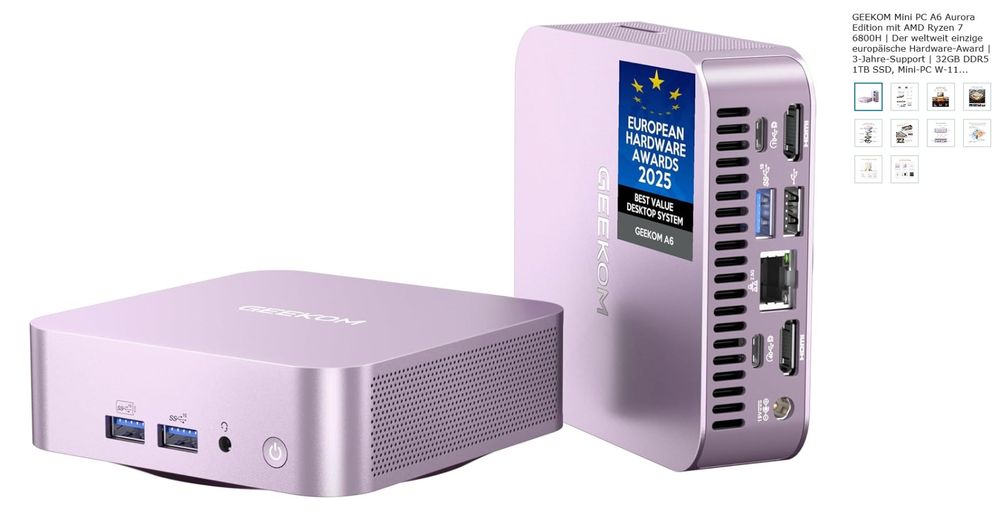 Mini PC GEEKOM A6, Ryzen 7 6800H, 32GB RAM, 1T SSD (Gebraucht) in ...