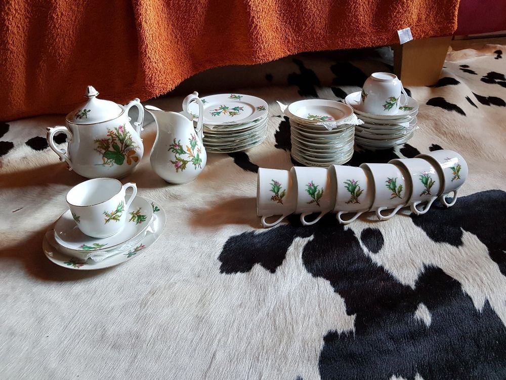 KAFFEESERVICE ROSEN DEKOR 19.JAHRHUNDERT | Kaufen auf Ricardo