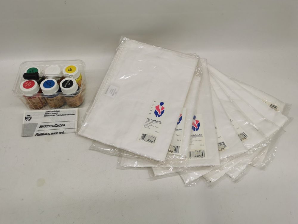 Seidenmalfarbe + 7x Seiden Tücher weiss 90x90cm Seidenmalen | Kaufen ...