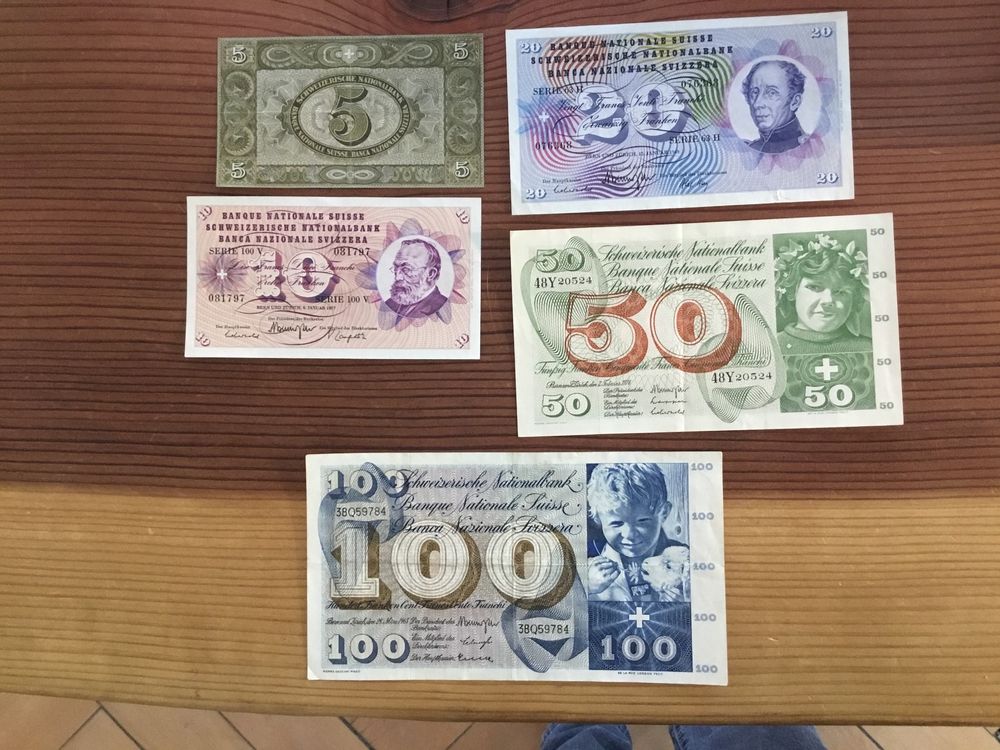 Banknoten 5. - 100.- Fr. (Gebraucht) in Roggwil TG für CHF 42 – mit ...