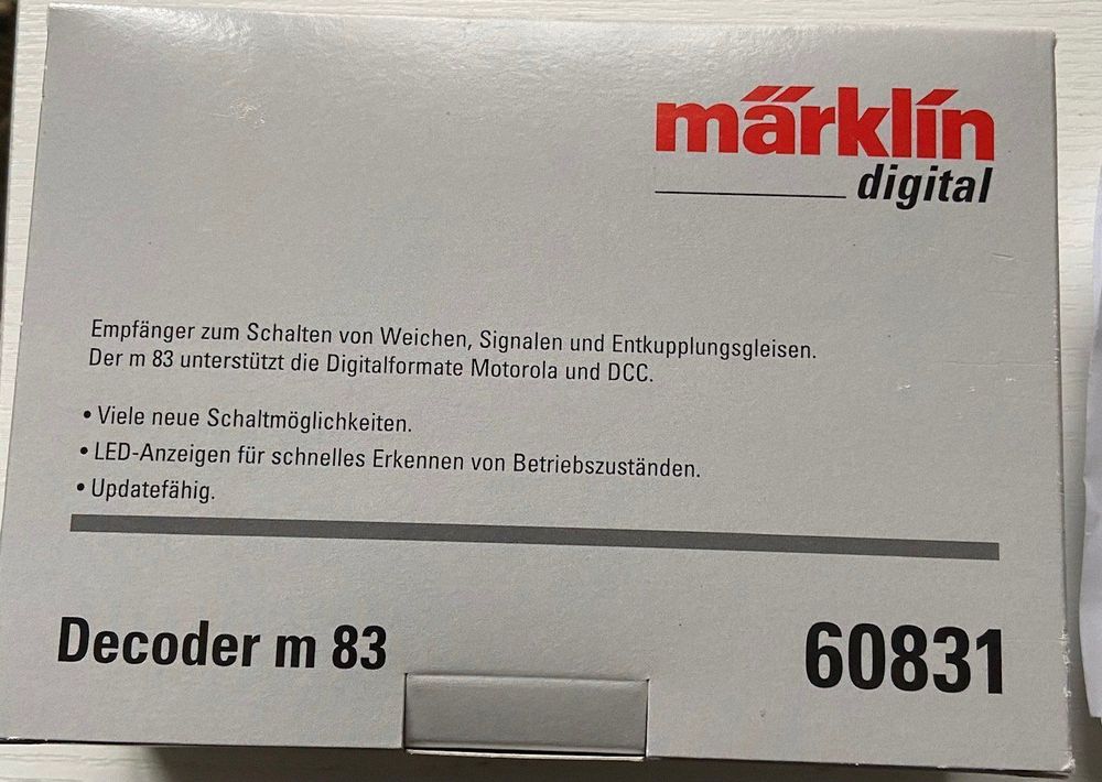 Märklin 60831 - Decoder m83 (Neu und originalverpackt) in Bubendorf für CHF 40 – mit Lieferung ...