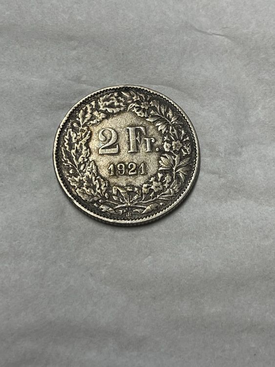 Silbermünze 2 Franken Helvetia 1921 Schweiz Swiss (Gebraucht) in Wängi für CHF 6 – mit Lieferung ...