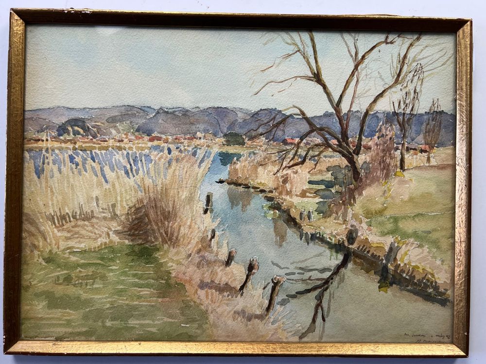 Antike Landschaft Aquarell signiert | Kaufen auf Ricardo