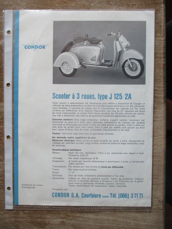 Condor scooter à 3 roues dépliant (Gebraucht) in Epiquerez für CHF 13 ...