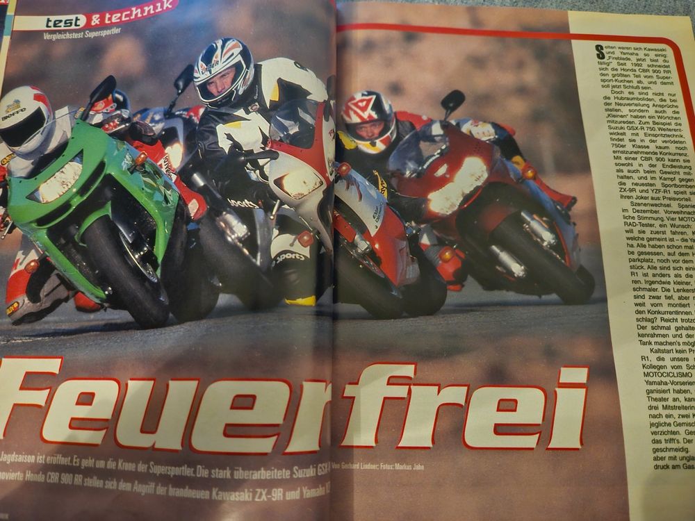 Motorrad 2/98 Suzuki GSX-R Honda CBR Yamaha YZF-R1 XZ-9R xx | Kaufen ...