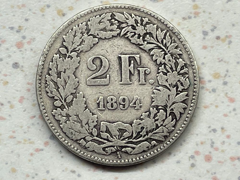 1894 2 Franken Top-Jahrgang !!! selten !!!! (Gebraucht) in Winterthur für CHF 6 – mit Lieferung ...