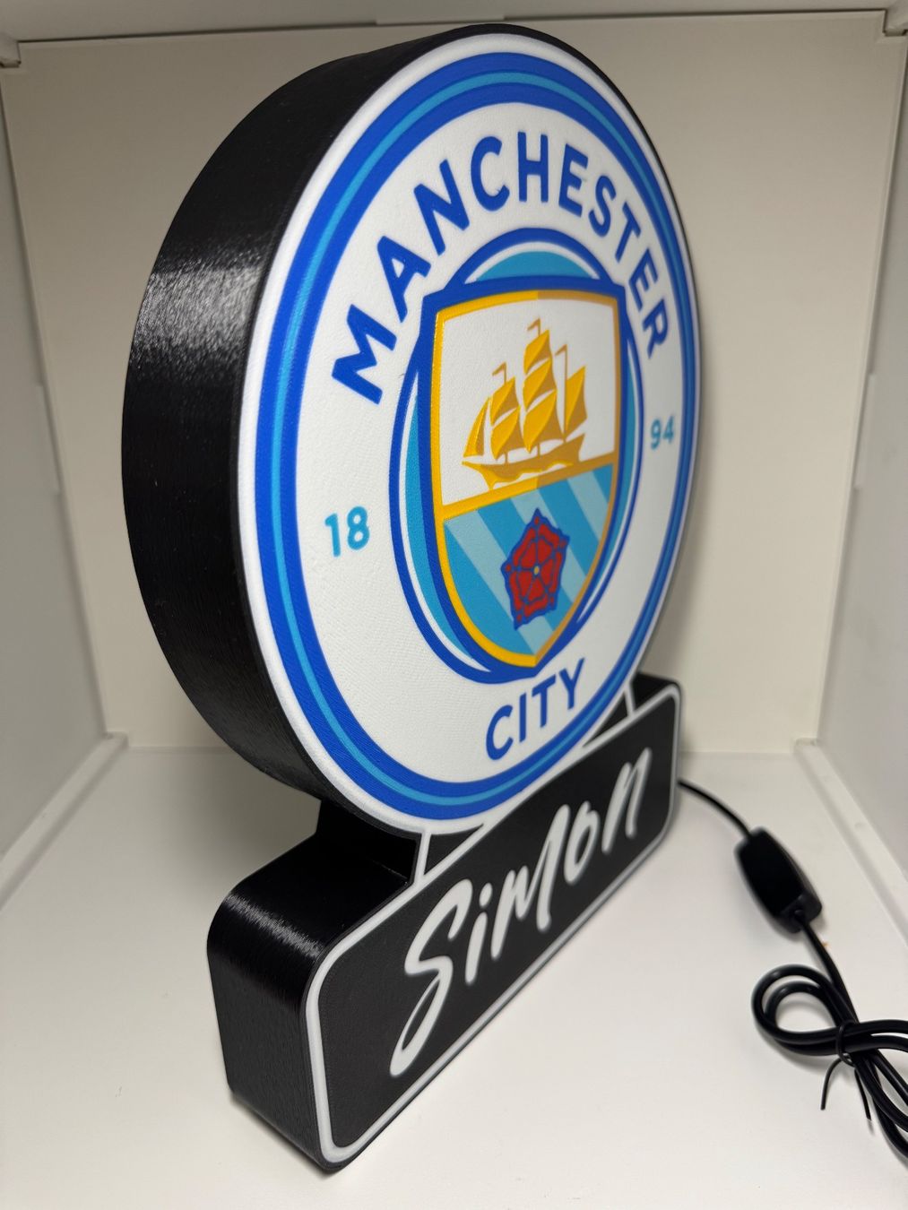 Lumière led Veilleuse Manchester CITY personnalisable (Neuf (Voir ...