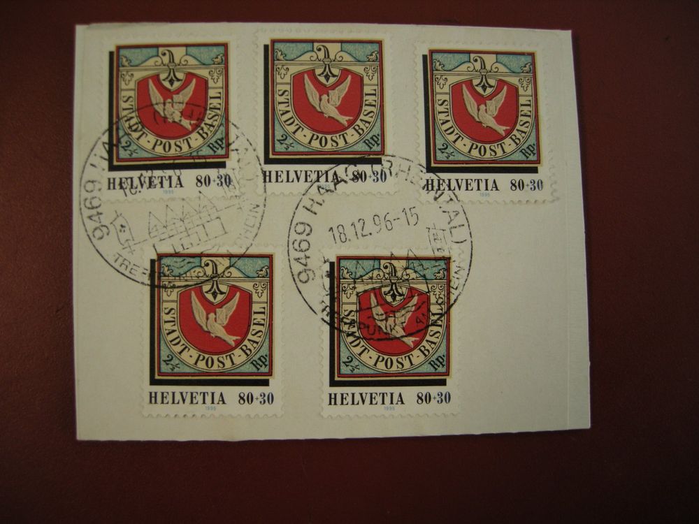 1995, BASLER TAUBE AUF PAPIERSTÜCK, EINZELSTÜCK AUS BLOCK (Gebraucht) in Rüti ZH für CHF 2.5 ...