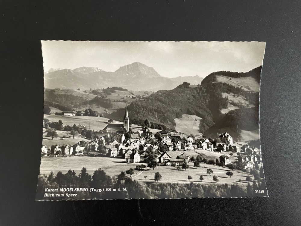 AK SG Kurort Mogelsberg, Blick zum Speer, Toggenburg (Gebraucht) in Thal für CHF 1 – mit ...