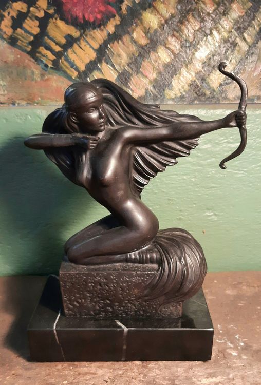 Bronze Skulptur Signiert Art Deco Kaufen Auf Ricardo