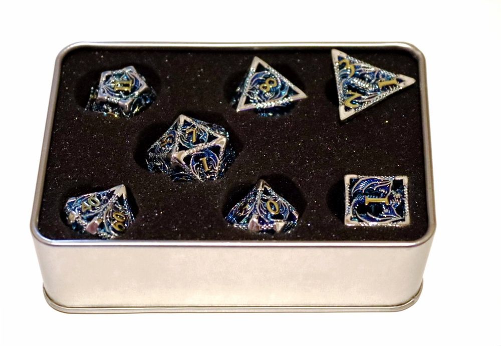 dnd würfel set Metall polyedrisch hollow dice "dragons rage" (Neu und ...