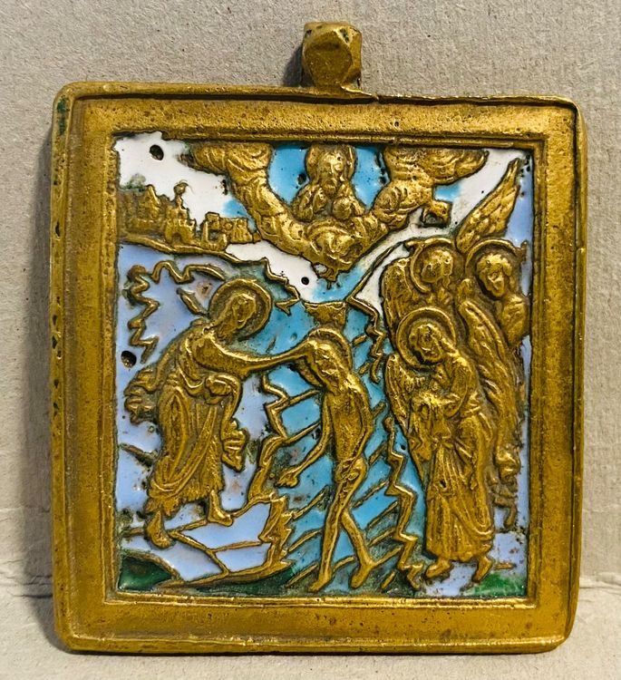 Russische Reise Ikone aus Bronze (Gebraucht) in Root für CHF 59 – mit Lieferung auf Ricardo kaufen