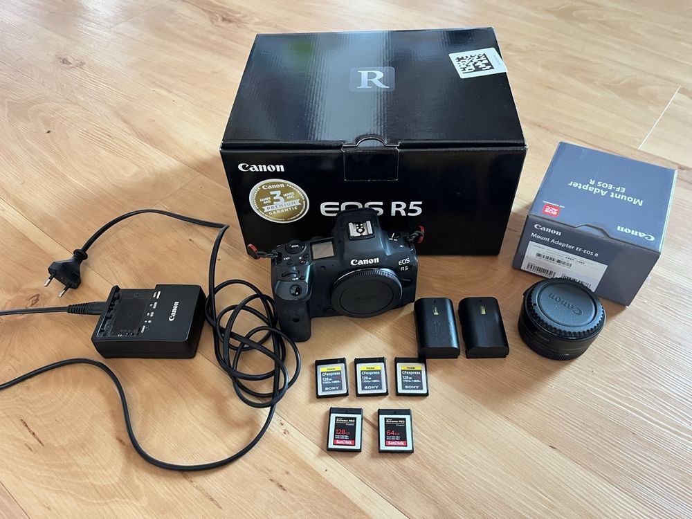 Canon EOS R5 mit EF/RF Adapter mit OVP und viel Zubehör (Gebraucht) in ...