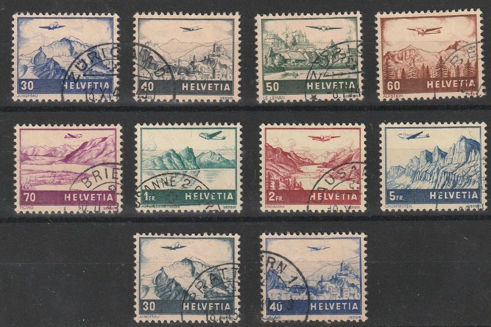 FP 1941/48, Satz Landschaften und Flugzeuge, sauber gest. | Kaufen auf Ricardo