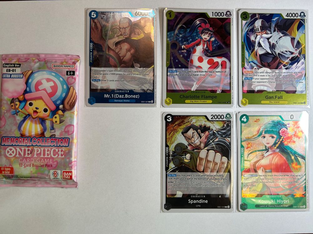One Piece EB01 Div. Rares + 1 Boosterpack Eng. (Neu (gemäss ...