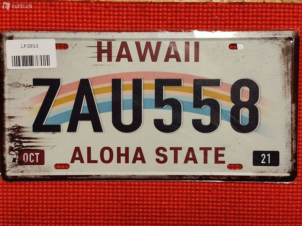 Blechschild Hawaii Aloha State Nummer Schild (Neu und originalverpackt ...