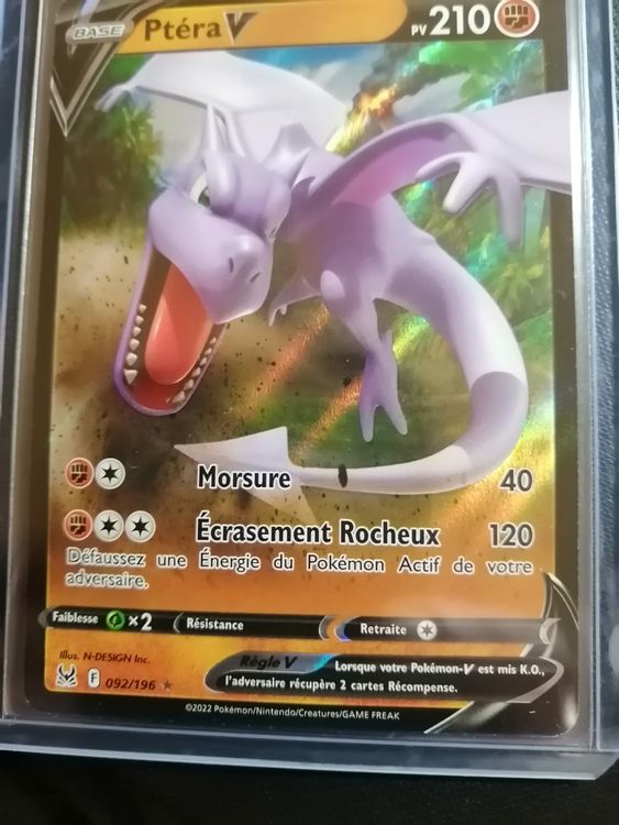 Pokémon carte holo Ptéra V PV 210 092/196 épée et bouclier | Kaufen auf ...