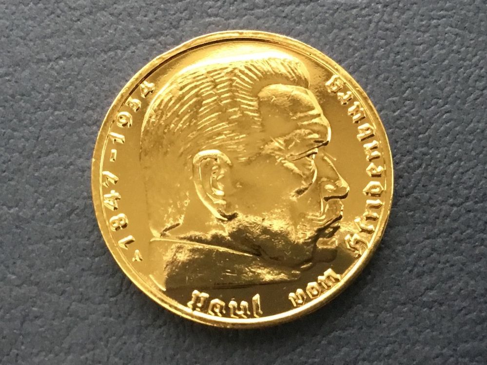 2 Reichsmark1937. A Silbermünze poliert und vergoldet Stgl (Gebraucht) in St. Margrethen SG für ...