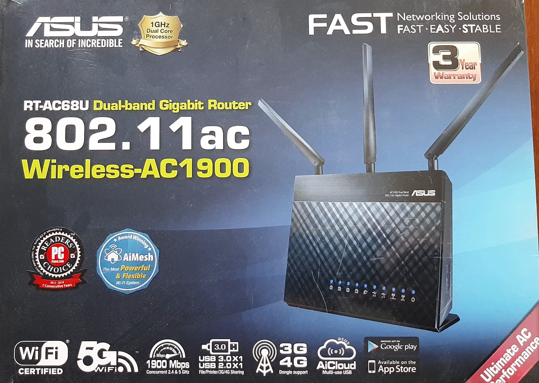 Asus RT-AC68U Router - Top Zustand! WLAN bis 1300 Mbps (Gebraucht) in ...