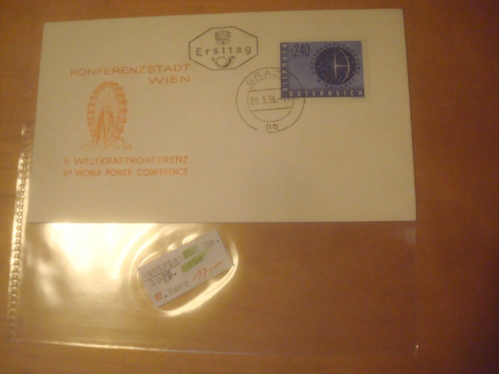 AUT 1956 FDC Weltkraftkonferenz Kat. 36.- | Kaufen auf Ricardo