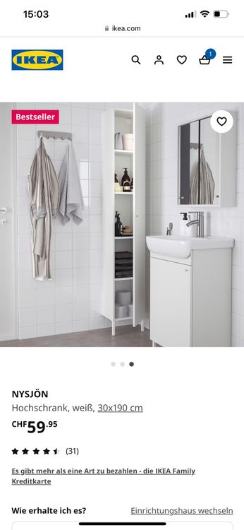 IKEA BAD MÖBEL NEU (Neu und originalverpackt) in Zürich für CHF 30 ...