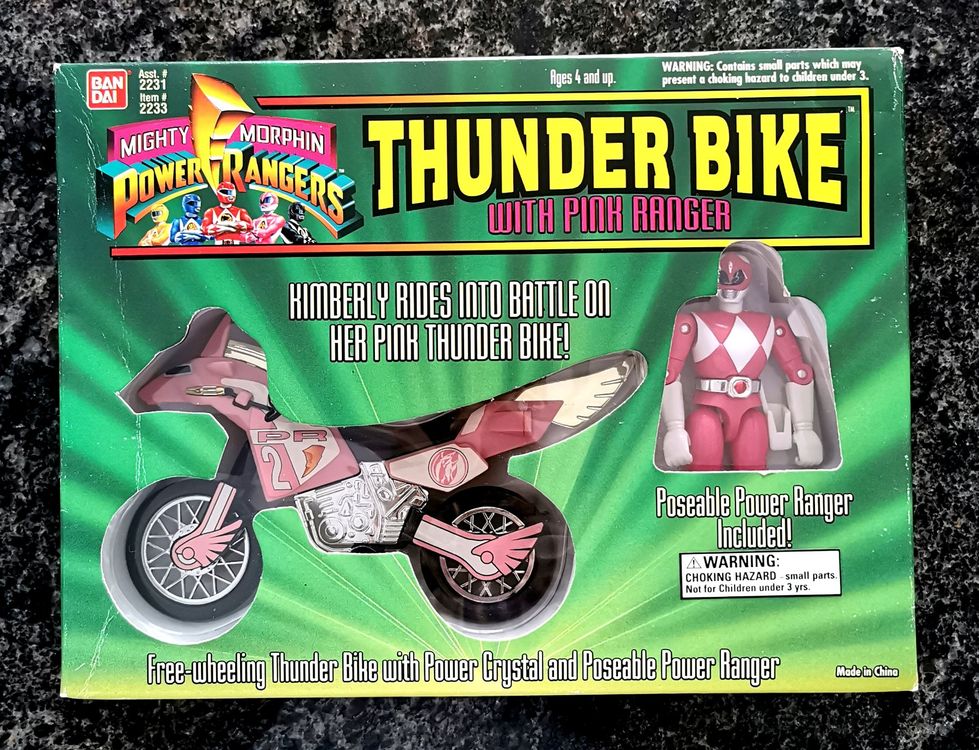 Action Figur Pink Ranger mit Thunder Bike 1994 Bandai (Neu und ...