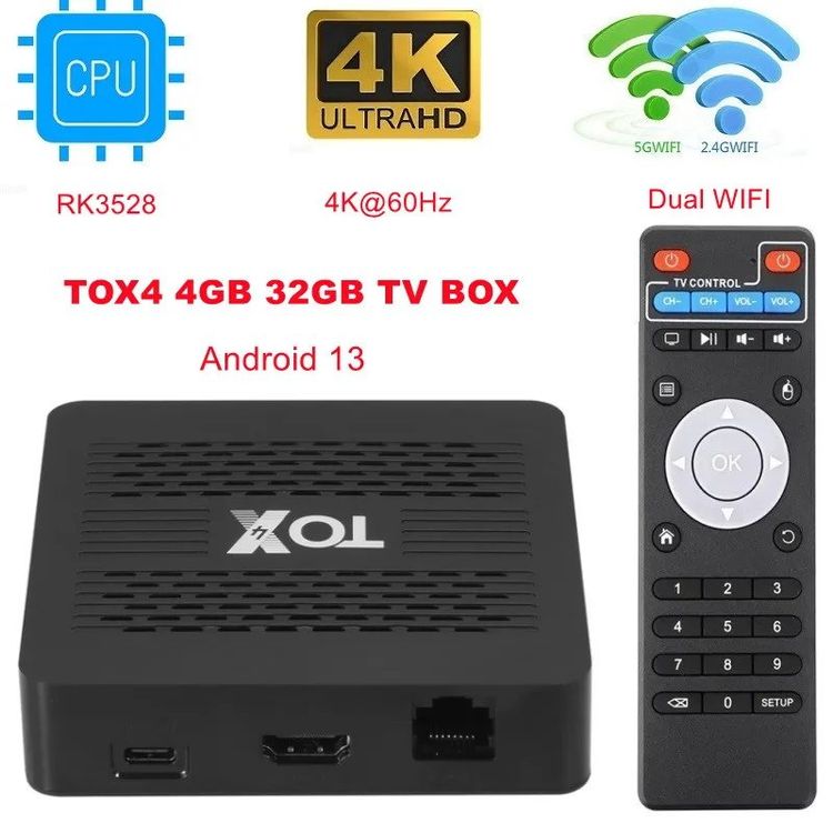 TOX4 RK3528 Android 13 Smart TV box 4K Media Player TV box (Neu und originalverpackt) in Chur ...