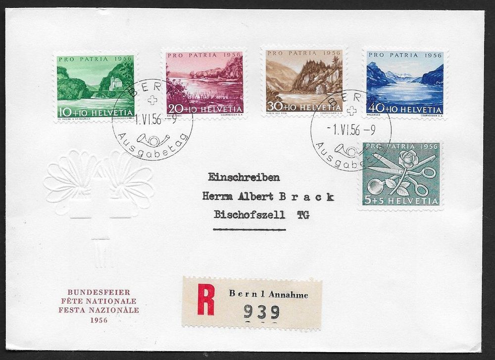 1956 CHARGE FDC illust. BERN Serie B76-80 selten top ab 1.- | Kaufen auf Ricardo