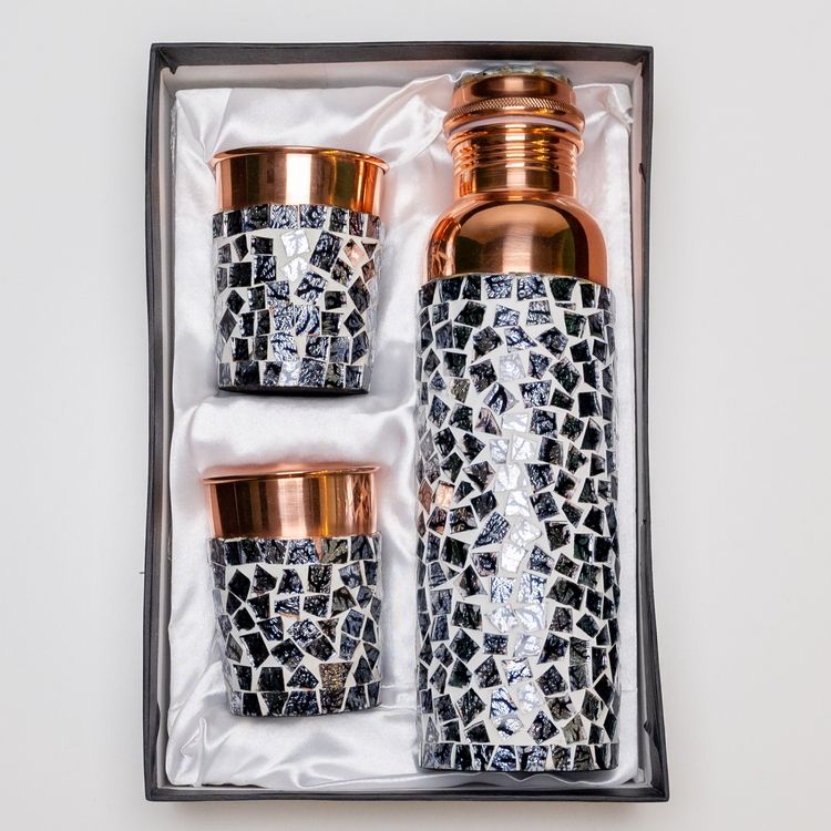 Mozaic Set aus Kupfer mit Zwei tolle Kupfer Becher (Neu und ...