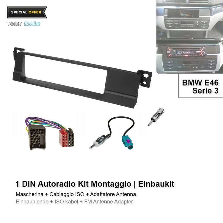 Bmw Serie 3 M3 E46 Radioblende Stromkabel Autoradio 1 DIN (Neu und originalverpackt) in Chiasso ...