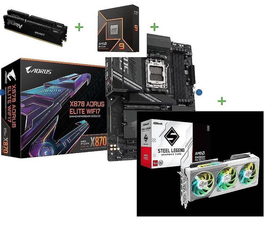 Radeon 9070 + X870E AORUS + Ryzen 9900X + 64GB DDR5 6000 C36 (D ...