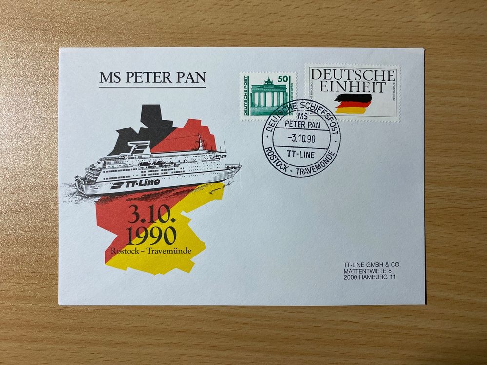 Deutsche Schiffspost MS Peter Pan Rostock - Travemünde 1990 | Kaufen ...