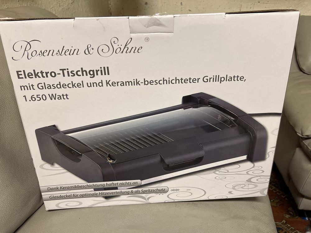 Elektro-Tischgrill mit Glasdeckel,Rosenstein neu (f) (Neu und originalverpackt) in Rorschach für ...