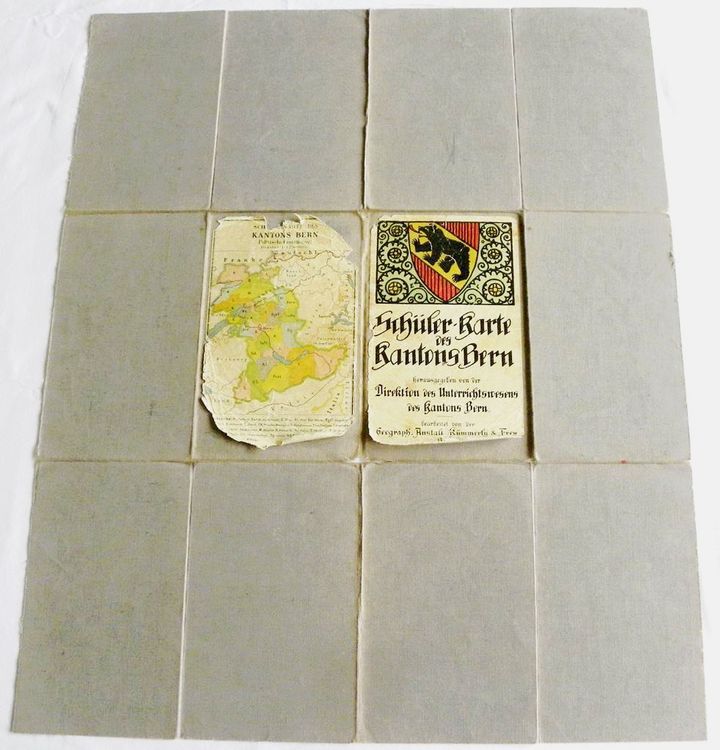 Schülerkarte des Kantons Bern um 1920 Massstab 1:300‘000 (Gebraucht) in Bern für CHF 5 – mit ...