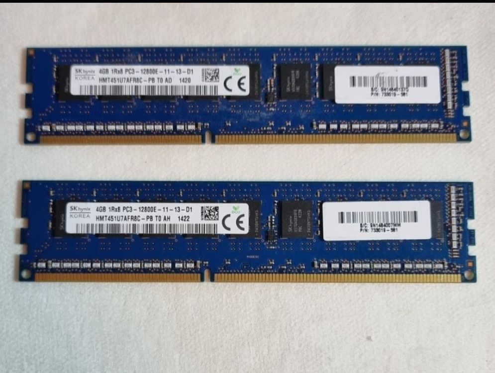 SK hynix 8GB RAM KIT ( 2×4GB DDR3 pc3 12800E ) (Gebraucht) in Altendorf ...