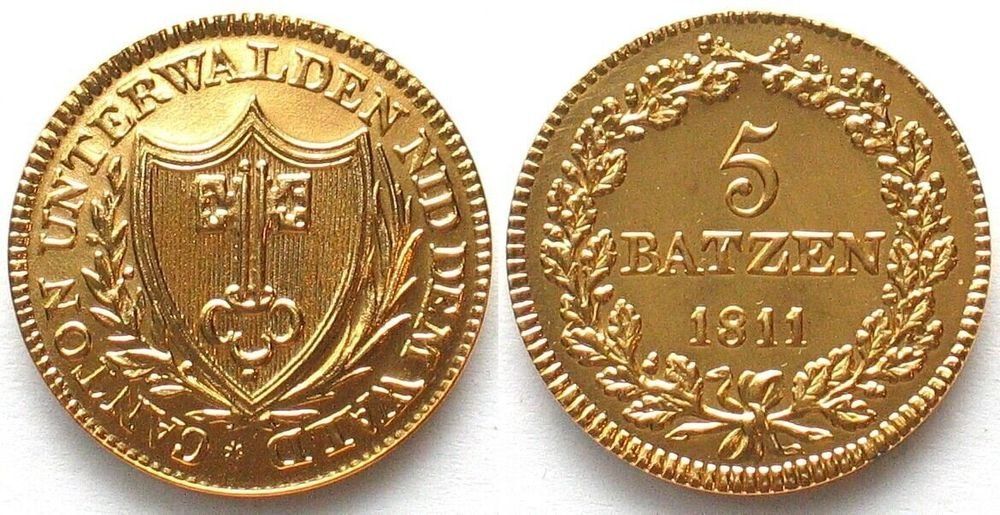 Kopie/Replica/Nachprägung Kantonsmünze Nidwalden 5 Batzen | Kaufen auf ...