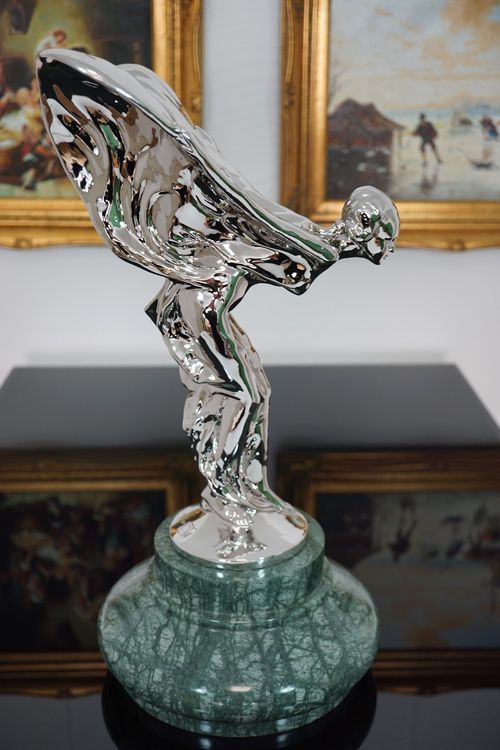 GROSSE SILBER BRONZE EMILY OF ECTASY ROLLS ROYCE SKULPTUR (Gebraucht ...