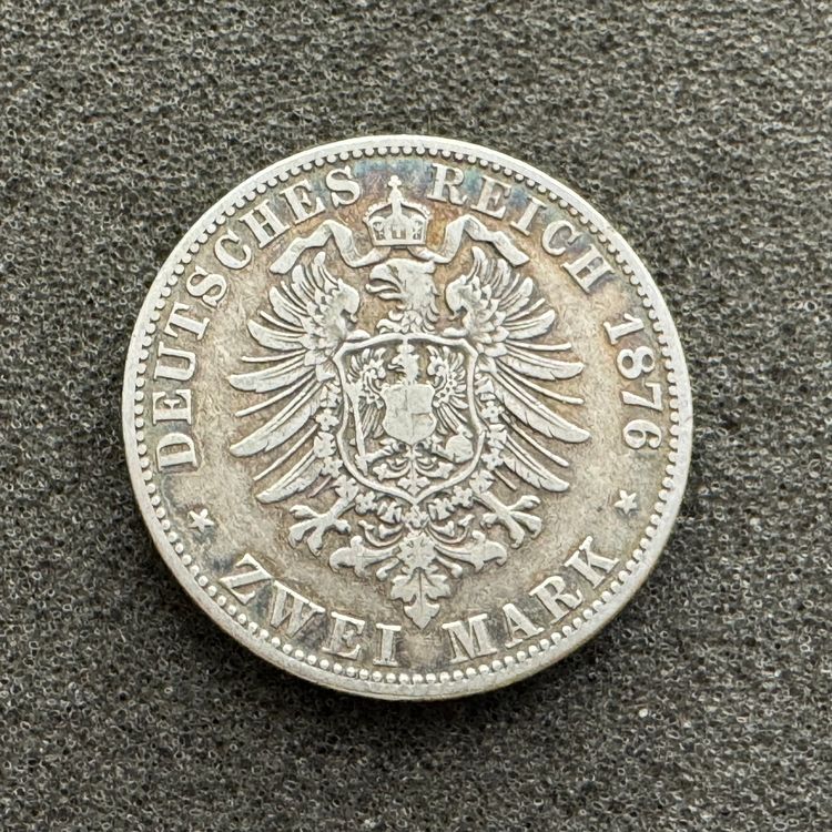 2 Mark Silber Deutschland Preussen 1876 A -2 (Gebraucht) in Reitnau für ...