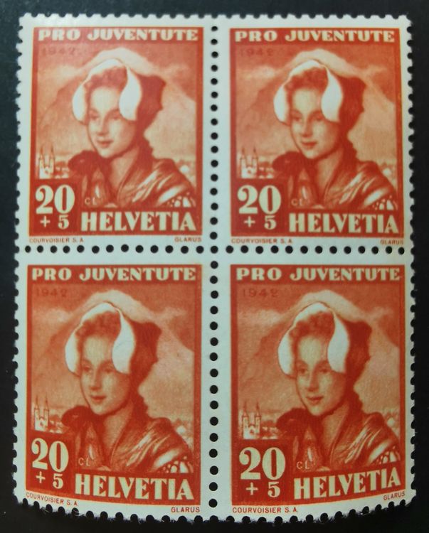SR7 Bloc 4 Timbre Suisse Non Oblitere 1942 PJ | Kaufen auf Ricardo