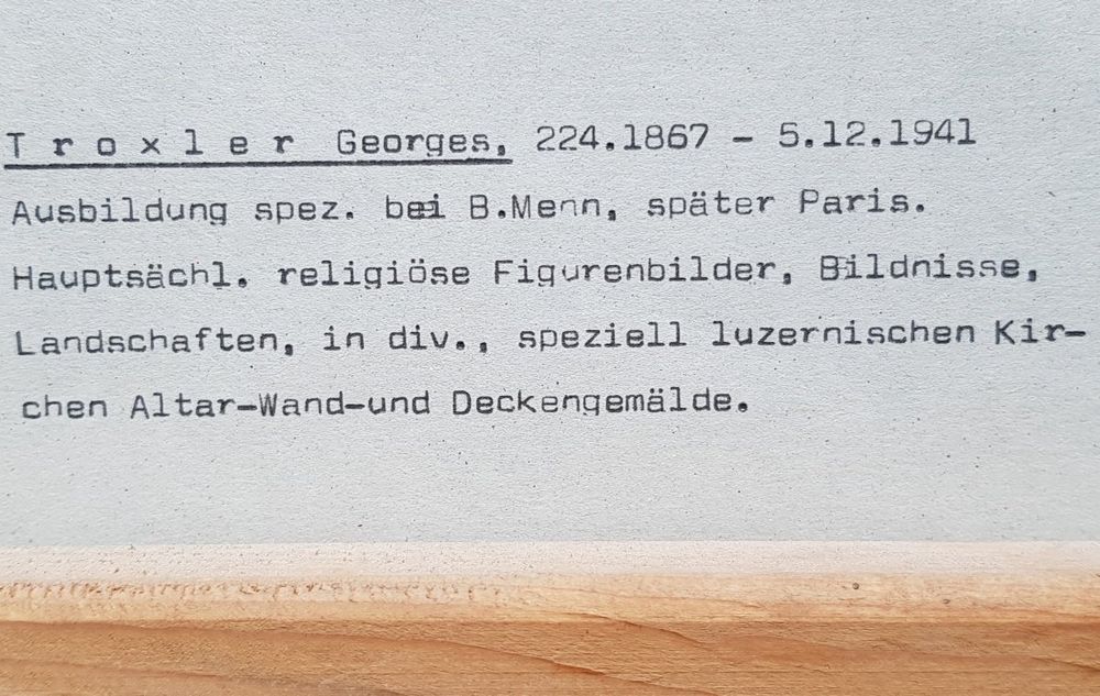 Troxler, Georg 1867 Stans - 1941 Luzern Swiss Art (Gebraucht) in Horw für CHF 450 – mit ...