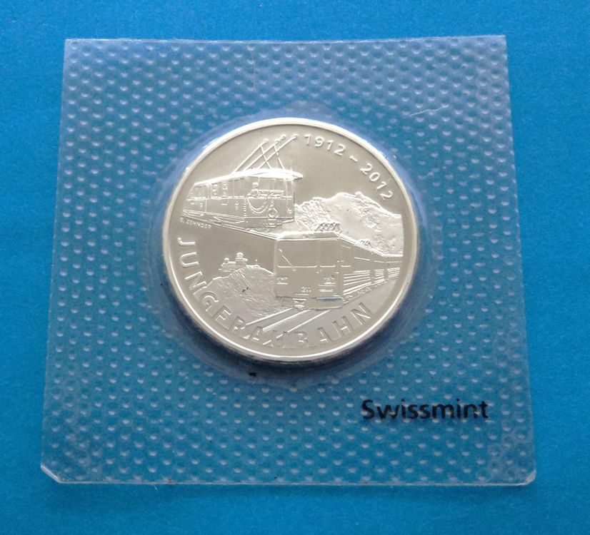 Gedenkmünze 20 Franken 2012 Jungfraubahn, stg. (Neu und originalverpackt) in Basel für CHF 30 ...