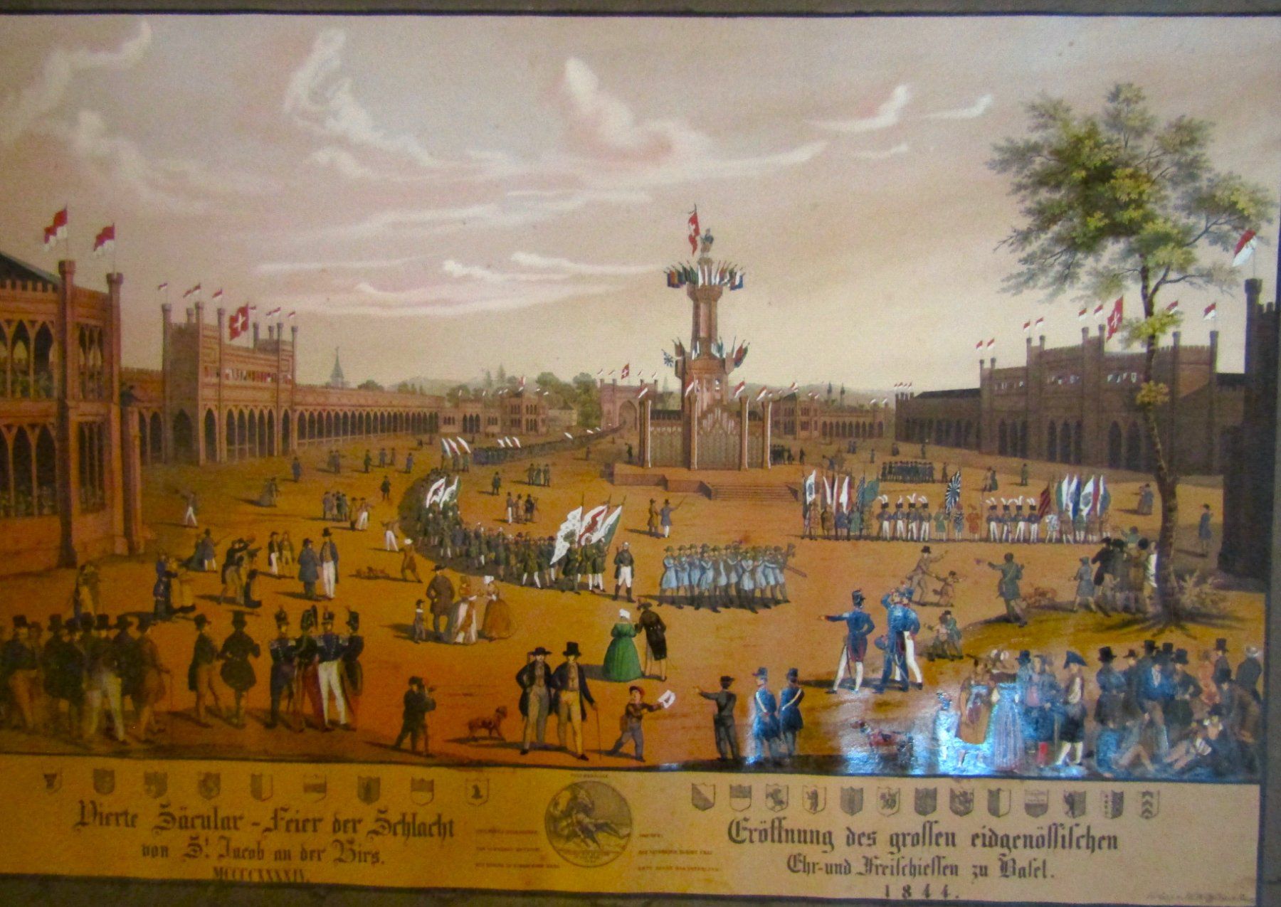 Basel Eidgenössisches Schützenfest 1844 Gouache (Gebraucht) in Rafz für ...