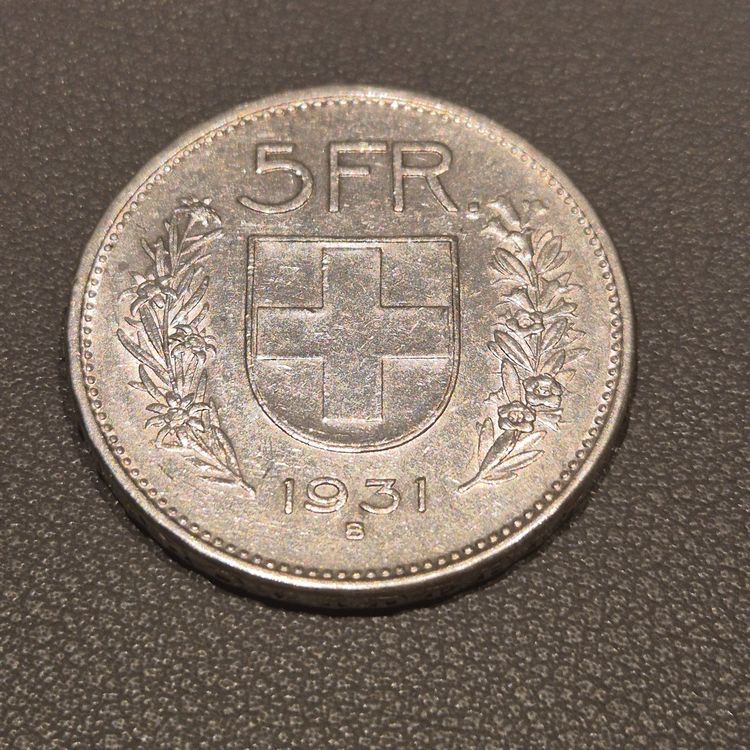 5 Franken Stück, 1931, Zustand vorzüglich (Gebraucht) in Rafz für CHF ...