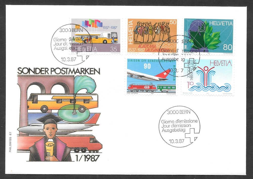 FDC Serie 743 - 747 ET Bern 10.3.1987 schön illustriert (Neu (gemäss Beschreibung)) in Olten für ...