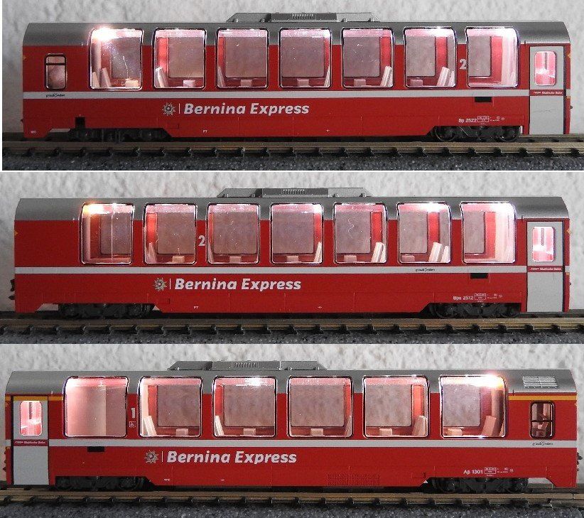 RhB 3 x Bernina Express Wagen mit Innenlicht Spur N Kato OVP (Gebraucht) in Salez für CHF 115 ...