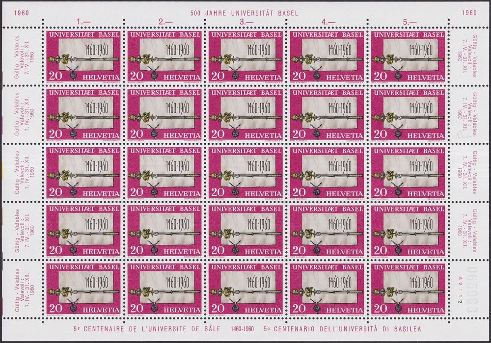 1960, Nr.351-354 Satz Bögen (Gedenkmarken) postfrisch **. (Gebraucht ...