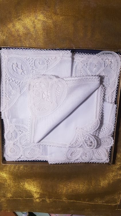 6 schönsten Taschentücher, belgische Spitze s.16 Jh begehrt (Neu ...