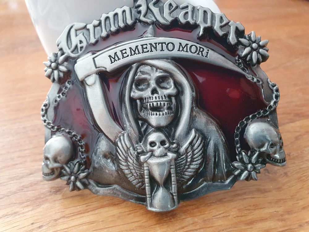 Grim Reaper Gürtelschnalle, Memento Mori, Gothic | Kaufen auf Ricardo