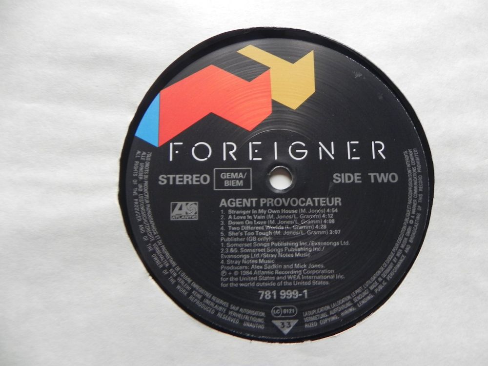 LP GB USA Hardrock Band Foreigner 1984 Agent Provocateur (Gebraucht) in ...