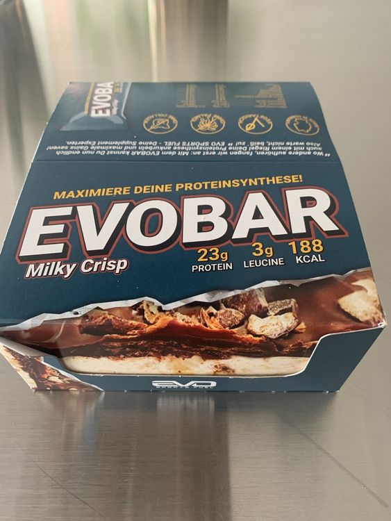 9 Evobar Protein Bar mit 23g Protein/3g Leucin - Milky Crisp (Neu und ...